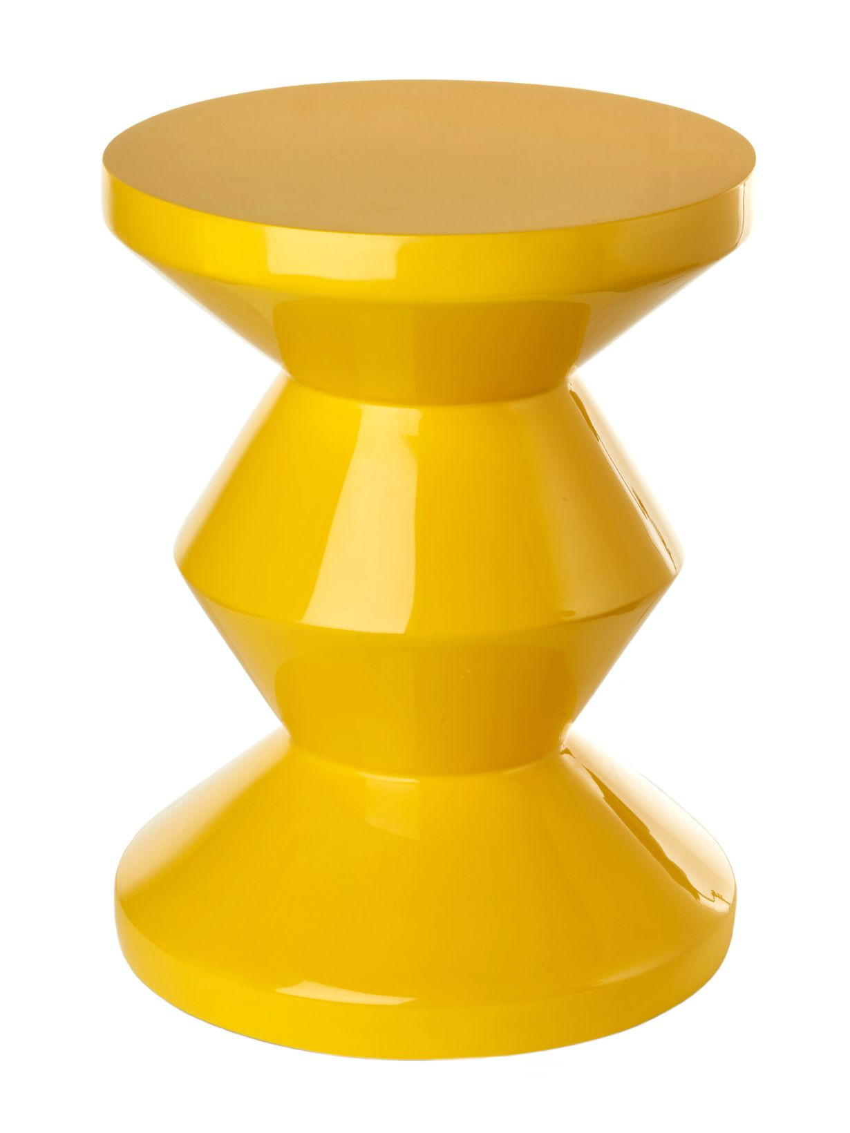 Tabouret laqué jaune Zig Zag, Pols Potten | MBS Design